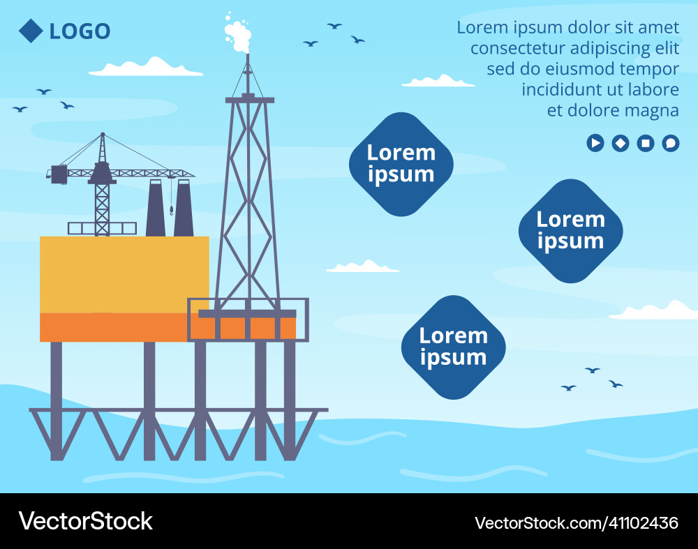 Oil gas industry brochure template flat design Vector Image