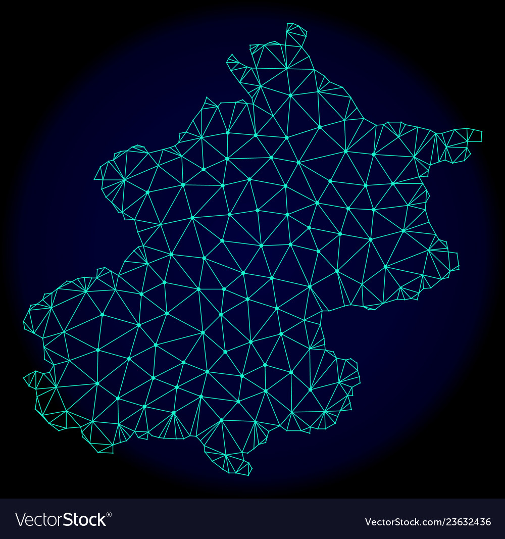 Polygonal network mesh abstract map Royalty Free Vector