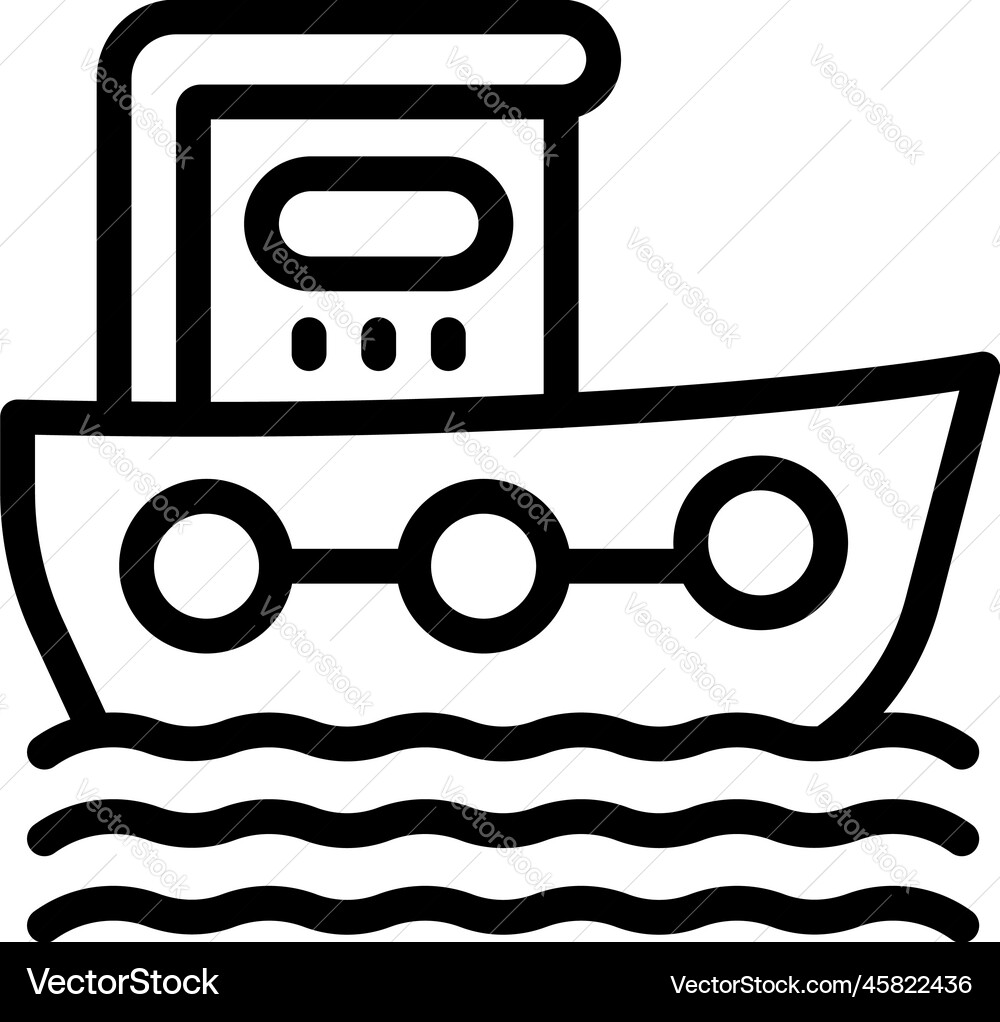 Sea ship icon outline guard coast Royalty Free Vector Image