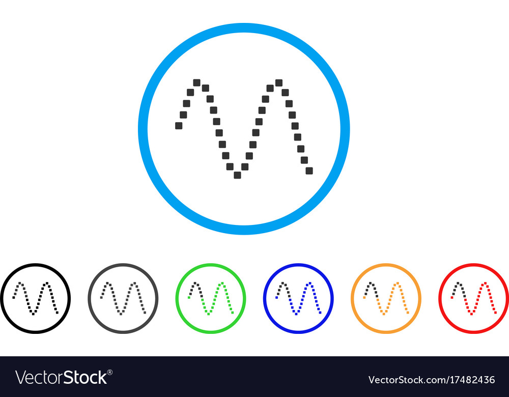 Sinusoid rounded icon Royalty Free Vector Image