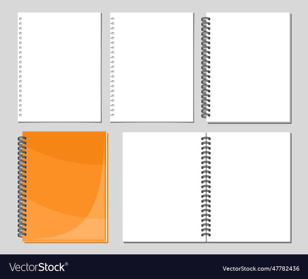 Spiral notebook set Royalty Free Vector Image - VectorStock