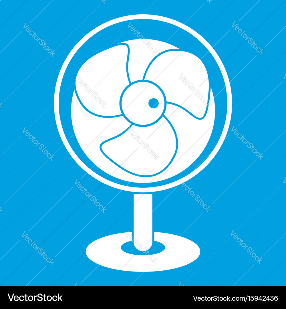 Vintage electric fan icon white Royalty Free Vector Image