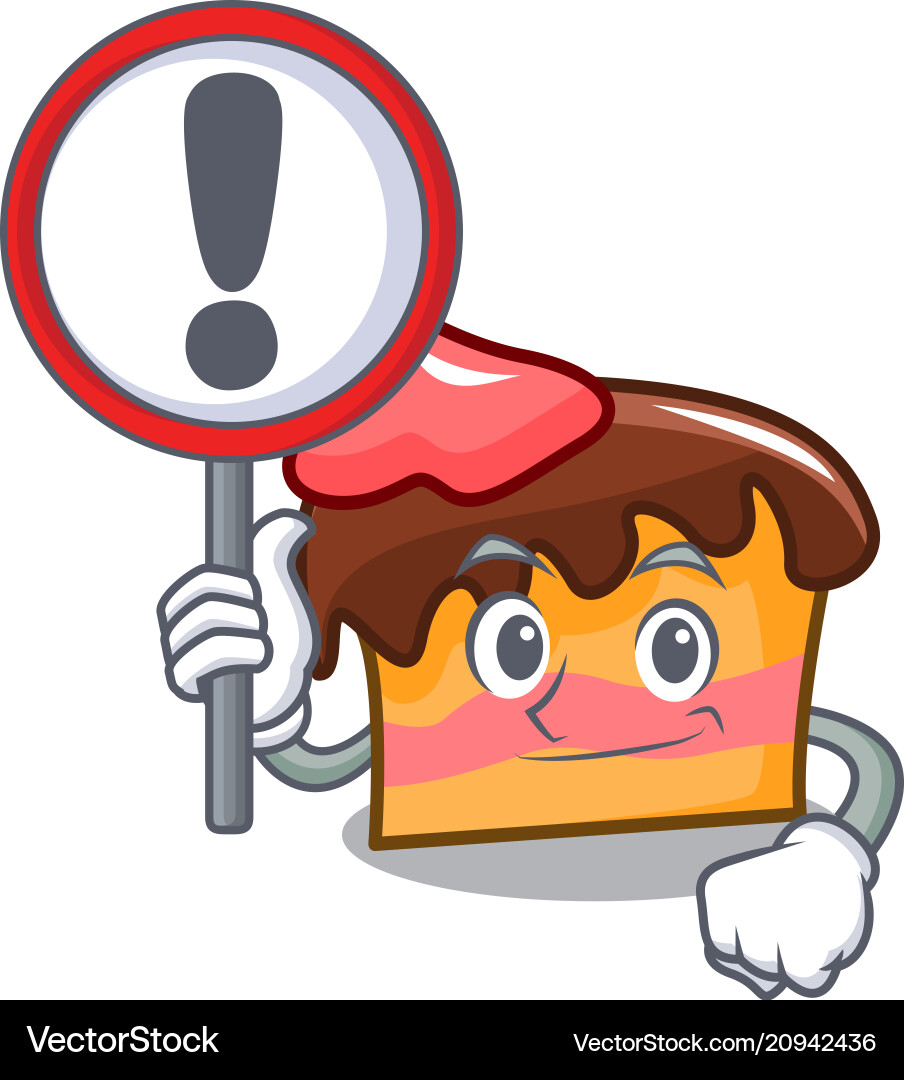 With sign sponge cake character cartoon Royalty Free Vector