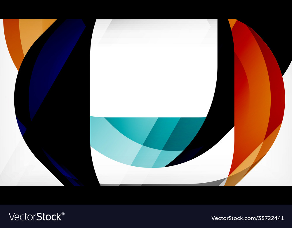 Abstract square shape with overlapping waves Vector Image