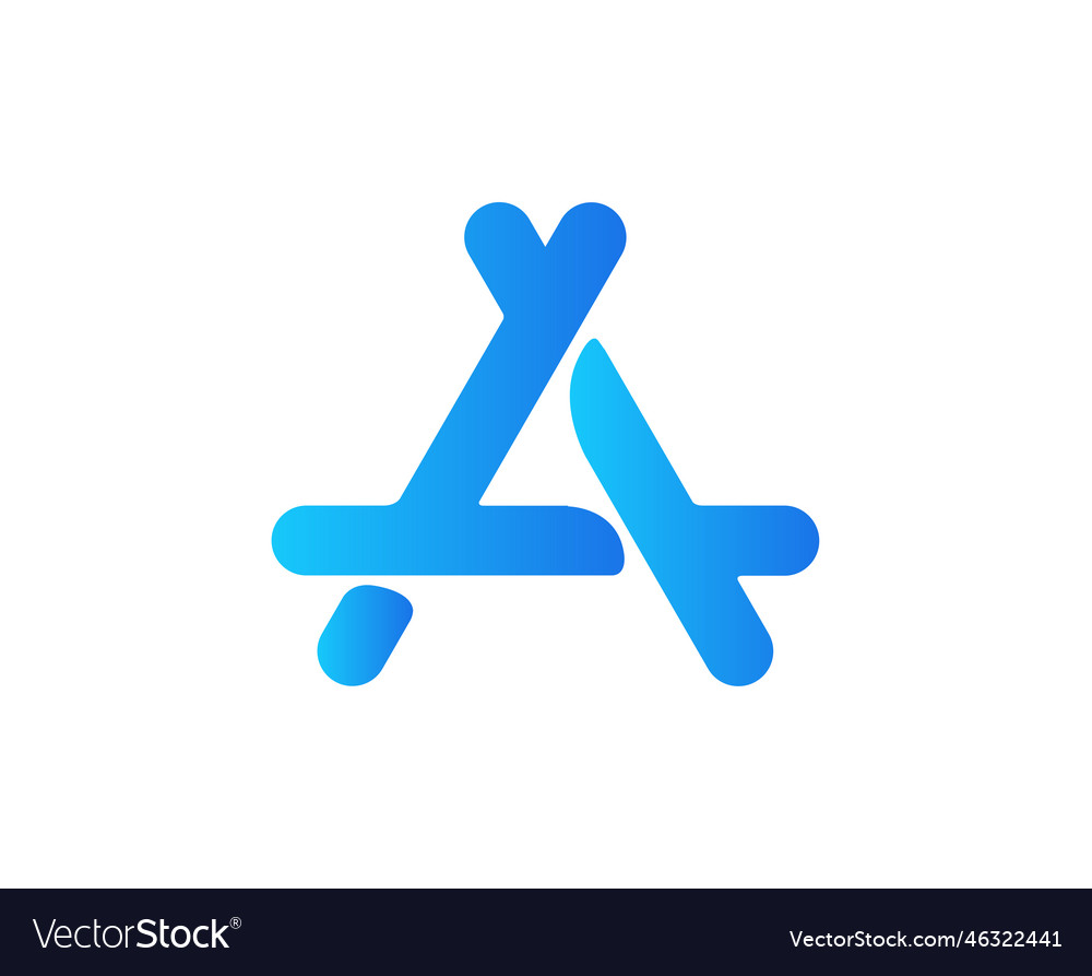 App store apple icon logo symbol blue design Vector Image App store apple icon logo symbol blue design Vector Image