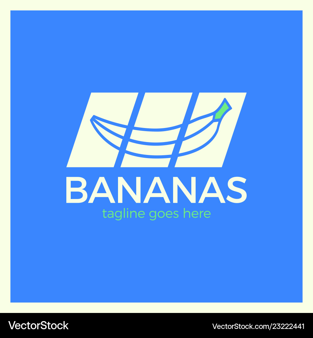 Banana slash media slider logotype Royalty Free Vector Image