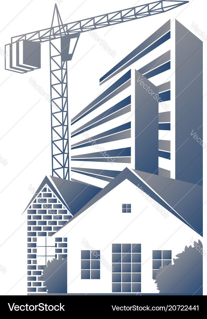 Construction houses and apartment buildings Vector Image