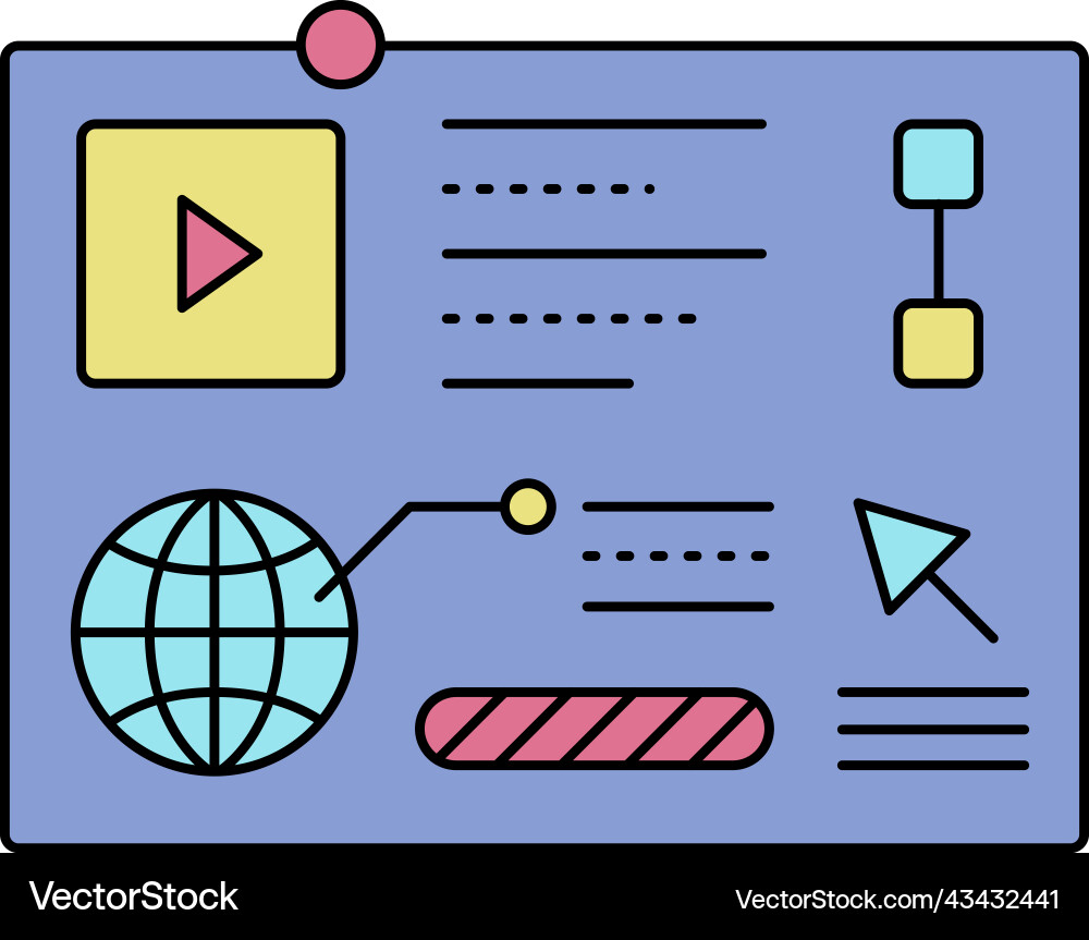 Digital media marketing strategy flat icon Vector Image