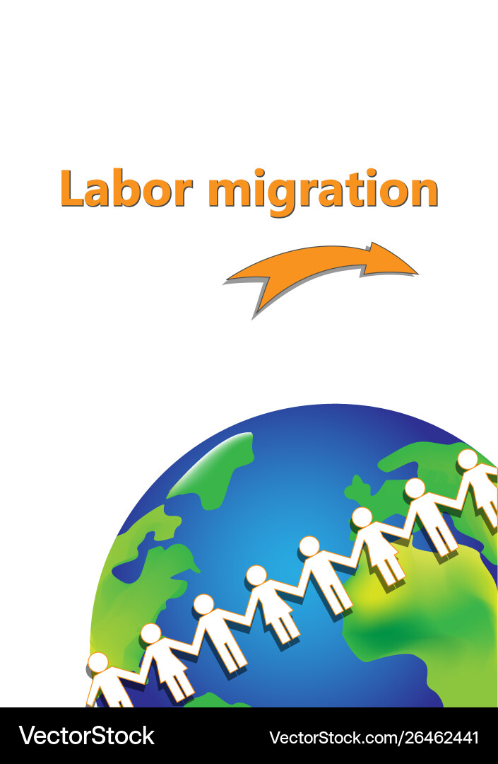Labor migration poster white paper people are Vector Image