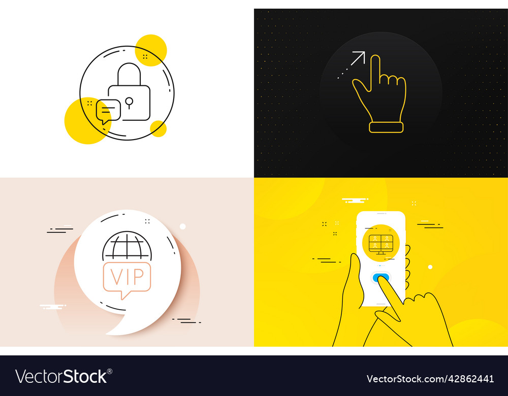 Minimal set of touchscreen gesture vip internet Vector Image