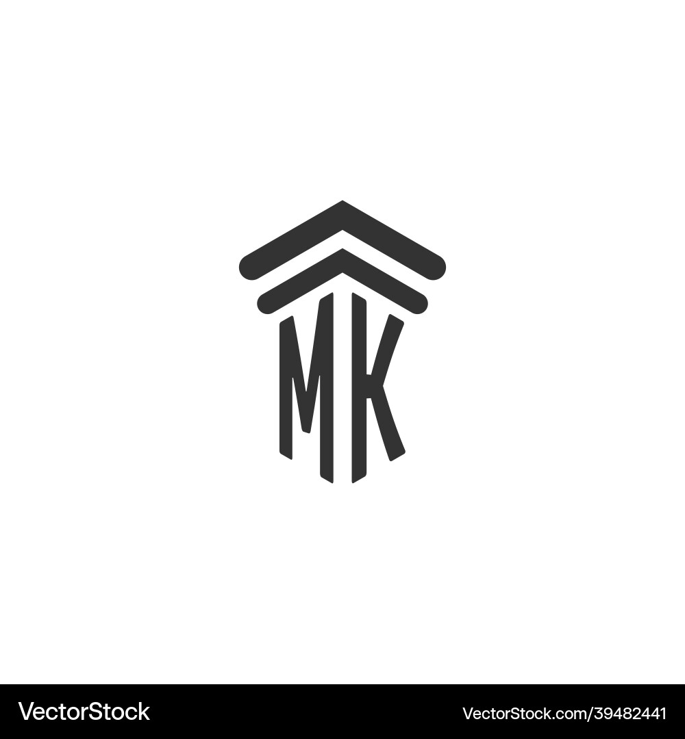 Mk initial for law firm logo design Royalty Free Vector