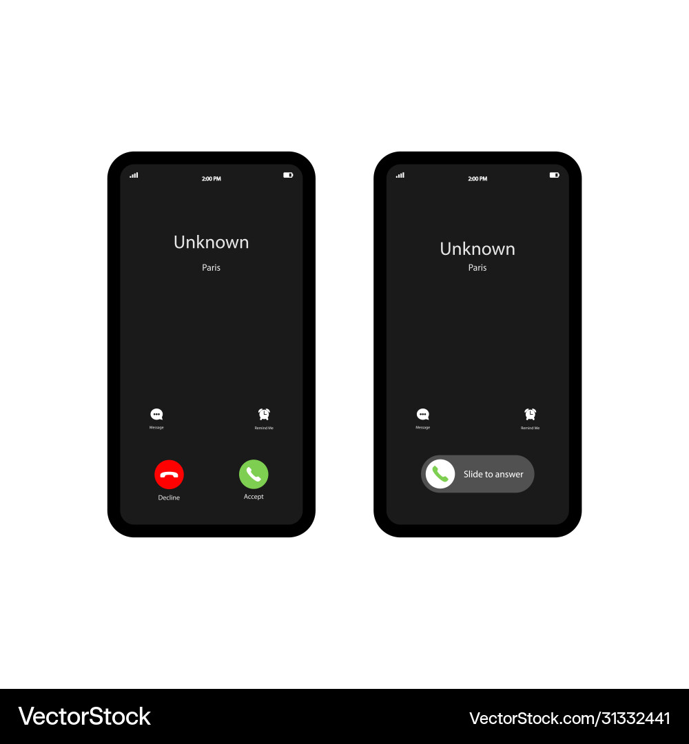 Mobile call screnn template incoming phone Vector Image