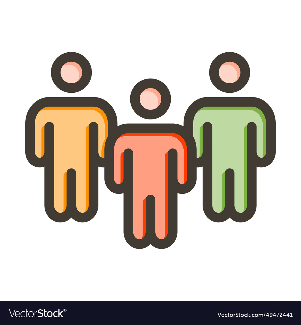 People thick line filled colors icon for personal Vector Image