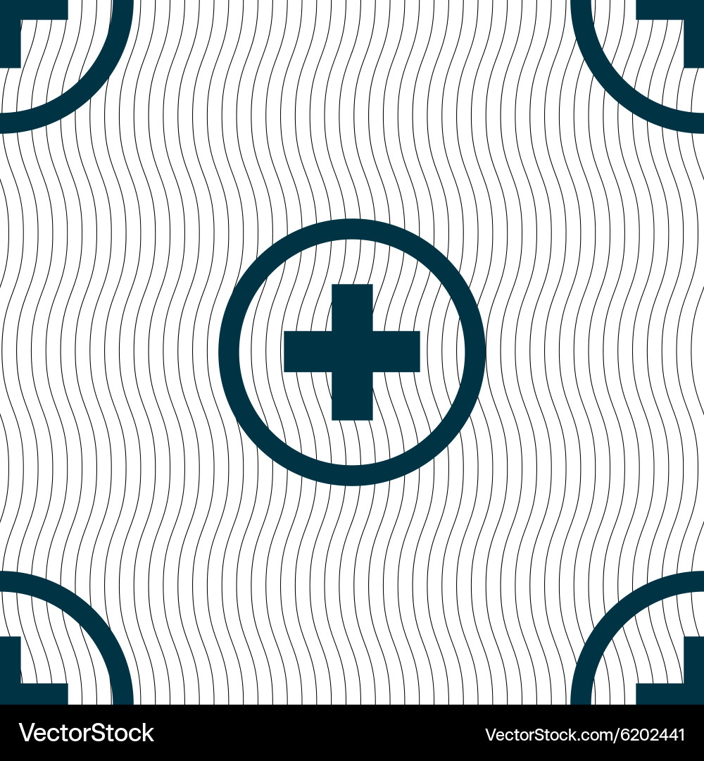 Plus positive zoom icon sign seamless pattern Vector Image