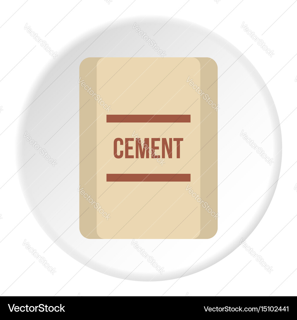 Pouch of cement icon flat style Royalty Free Vector Image