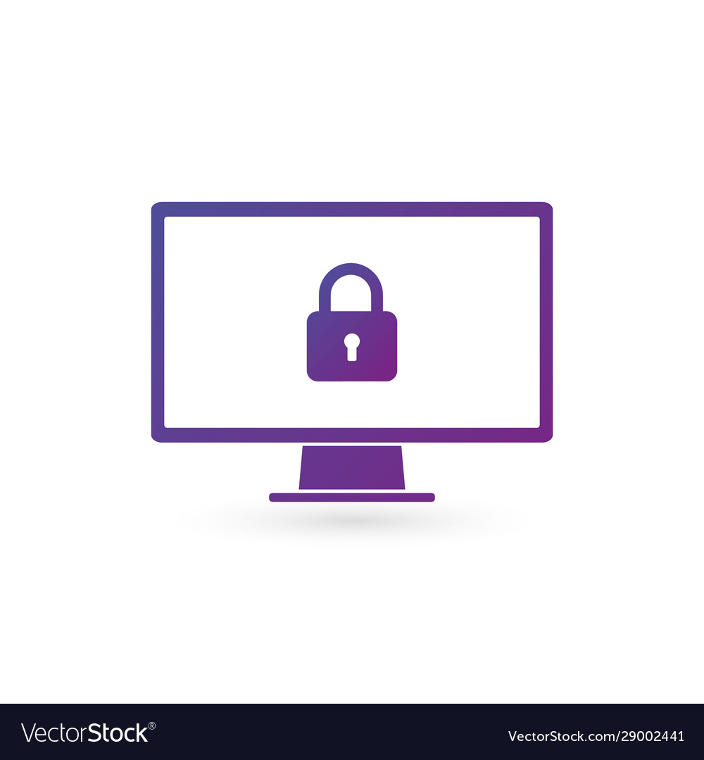 Security computer lock icon password protected Vector Image