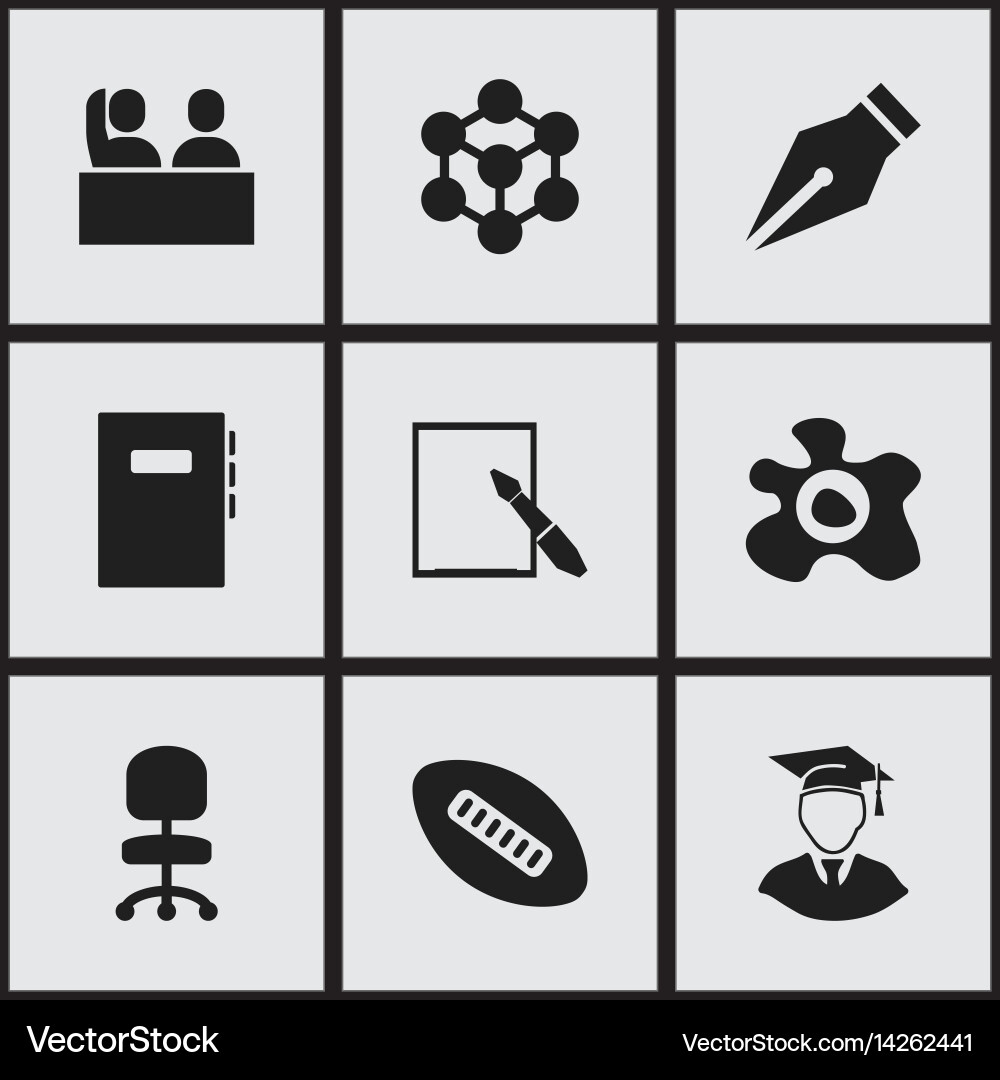 Set of 9 editable education icons includes Vector Image