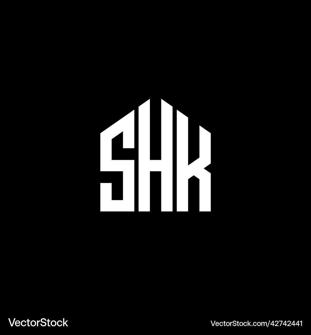 Shk letter logo design on black background Vector Image
