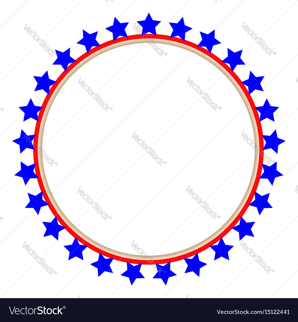 Usa flag round frame Royalty Free Vector Image Usa flag round frame Royalty Free Vector Image