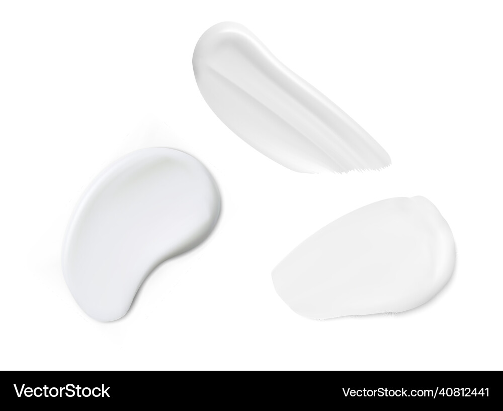 White cream texture cosmetic smear swatch Vector Image
