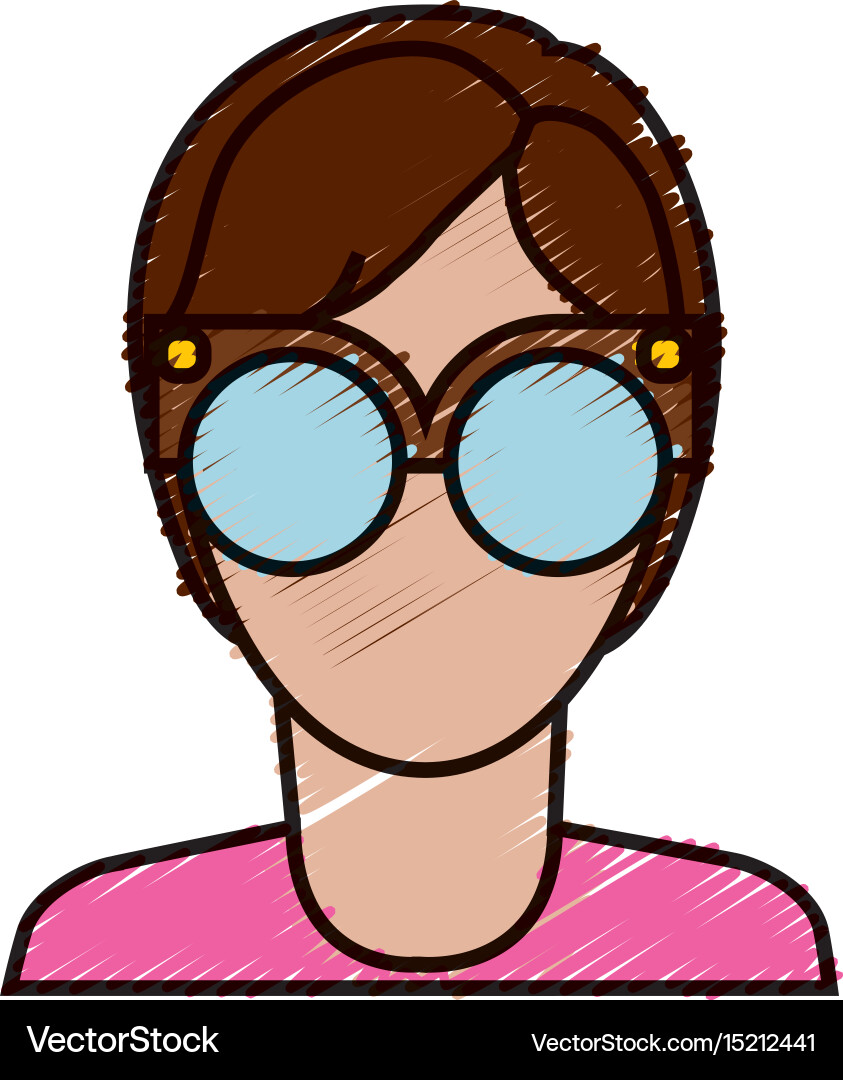 Woman wearing glasses icon Royalty Free Vector Image