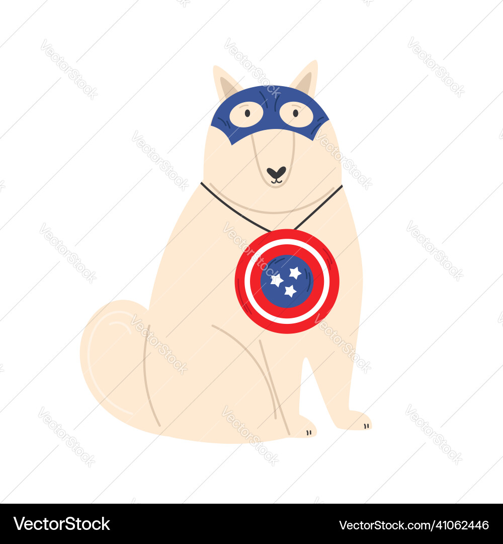 A funny dog in superhero Royalty Free Vector Image