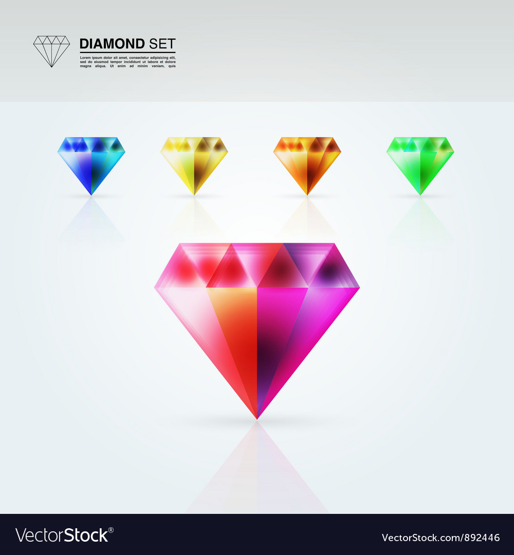 Diamond set Royalty Free Vector Image - VectorStock