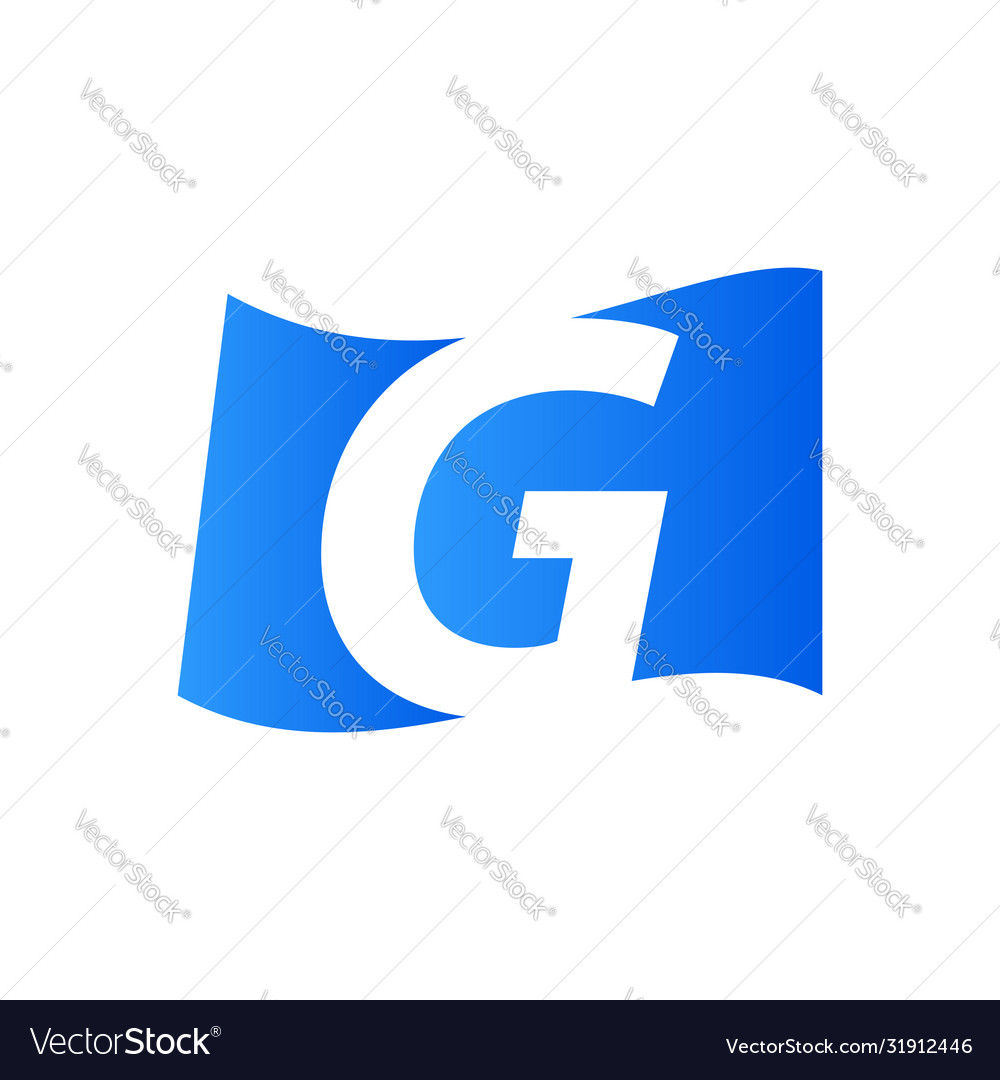 Initial a blue flag Royalty Free Vector Image - VectorStock