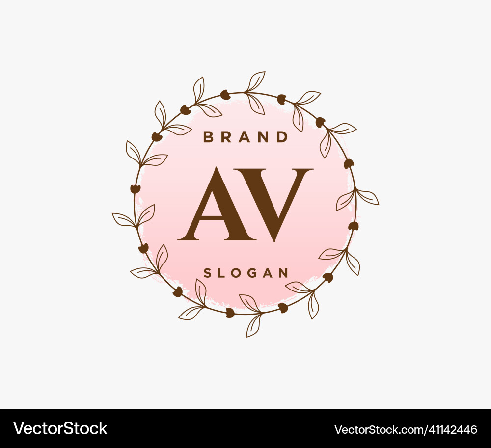 Initial av feminine logo usable for nature salon Vector Image