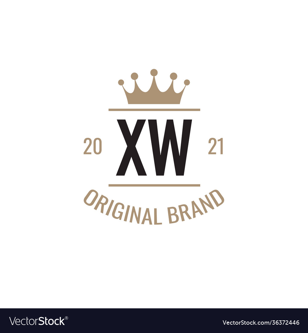 Initial letter xw king logo design template Vector Image Initial letter xw king logo design template Vector Image