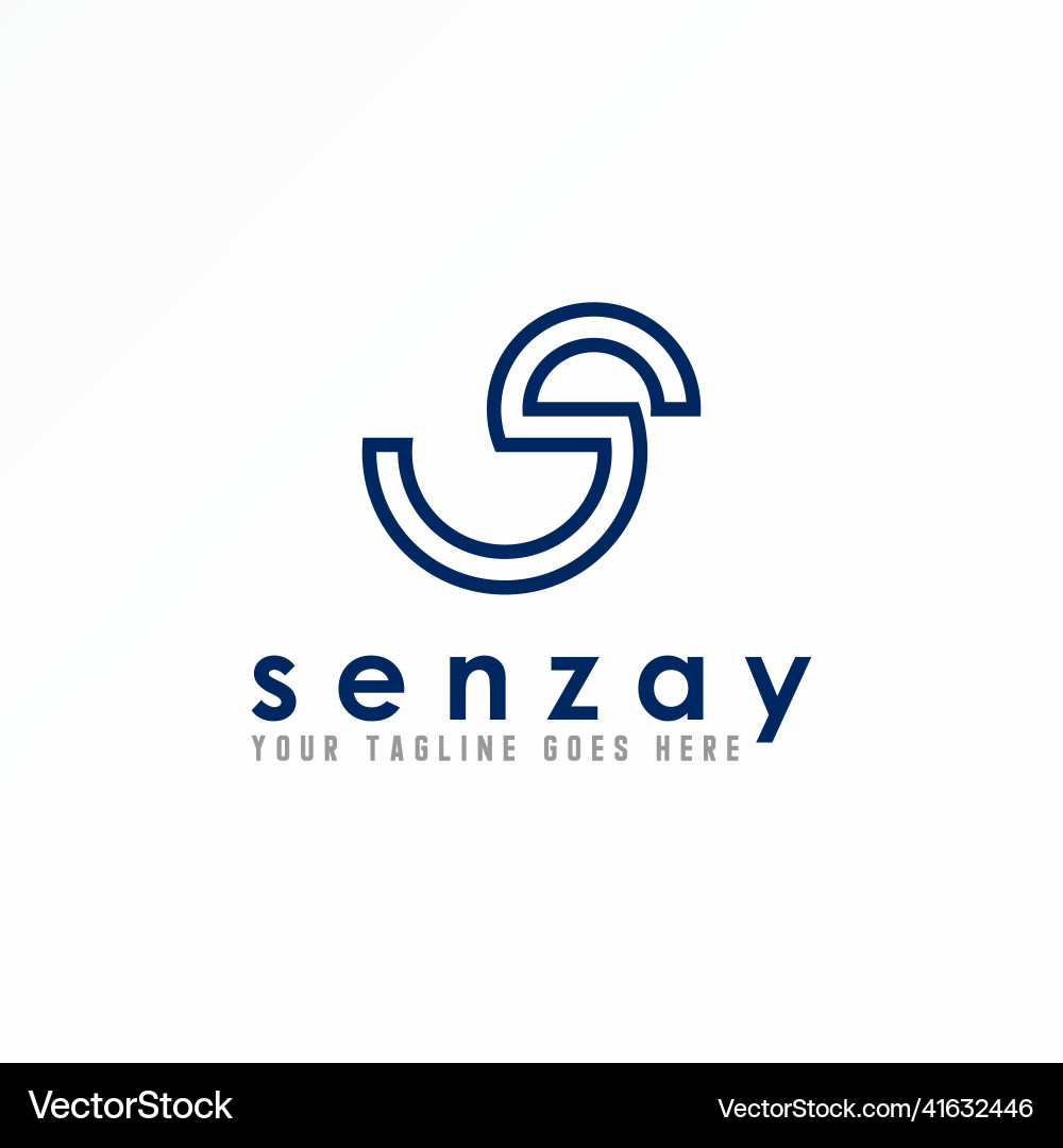 Letter s line unique font in semicircular logo Vector Image