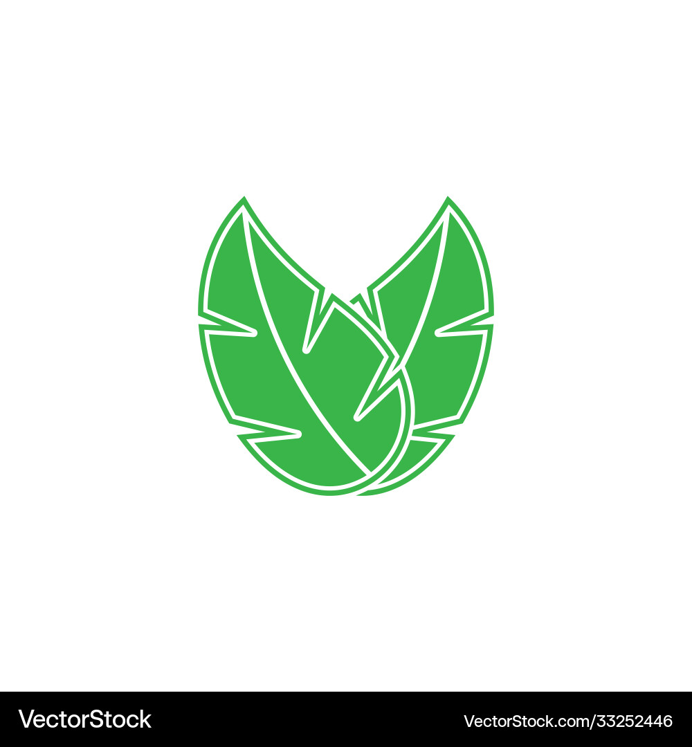 Linked clear geometric leaf food organic symbol Vector Image