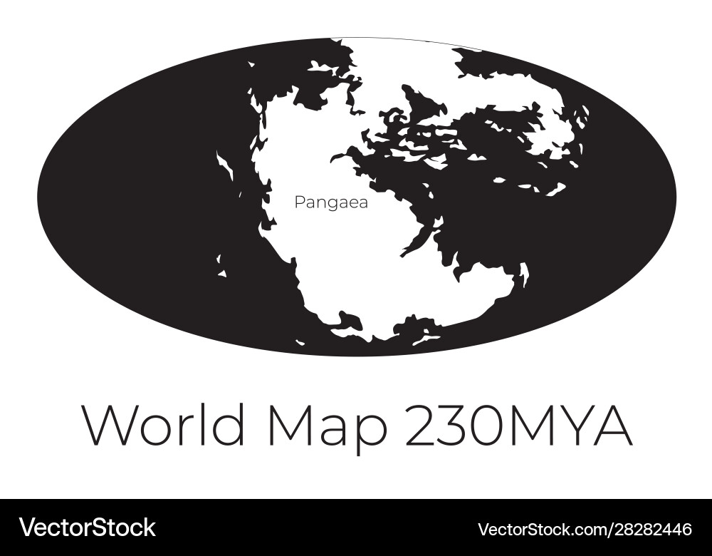 Map world 230mya monochrome Royalty Free Vector Image