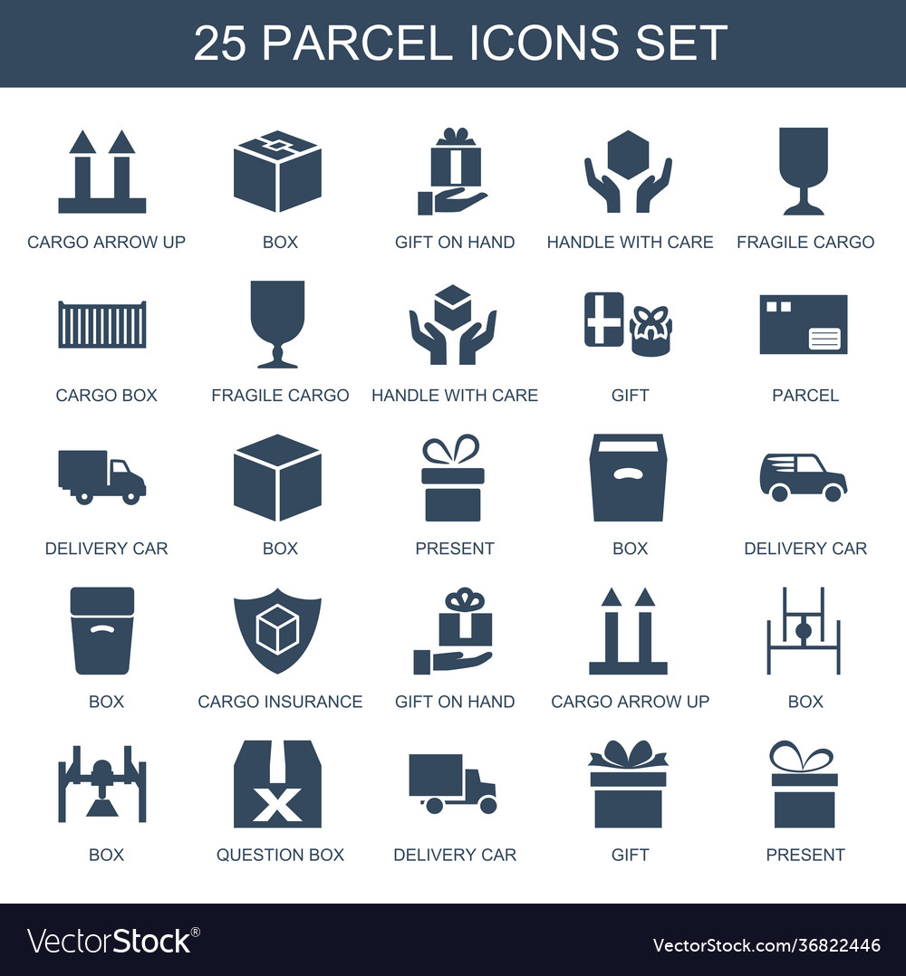 Parcel icons Royalty Free Vector Image - VectorStock