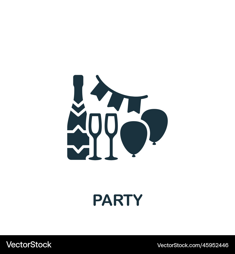 Party icon monochrome simple sign from Royalty Free Vector