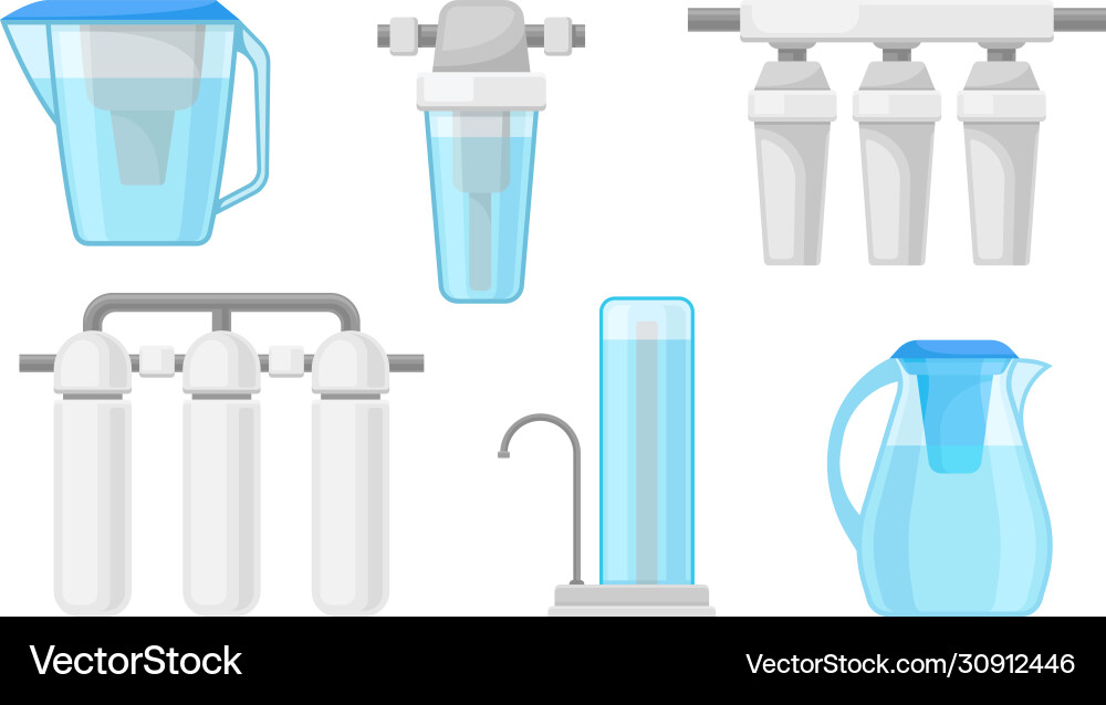 Portable water filters or purifiers Royalty Free Vector