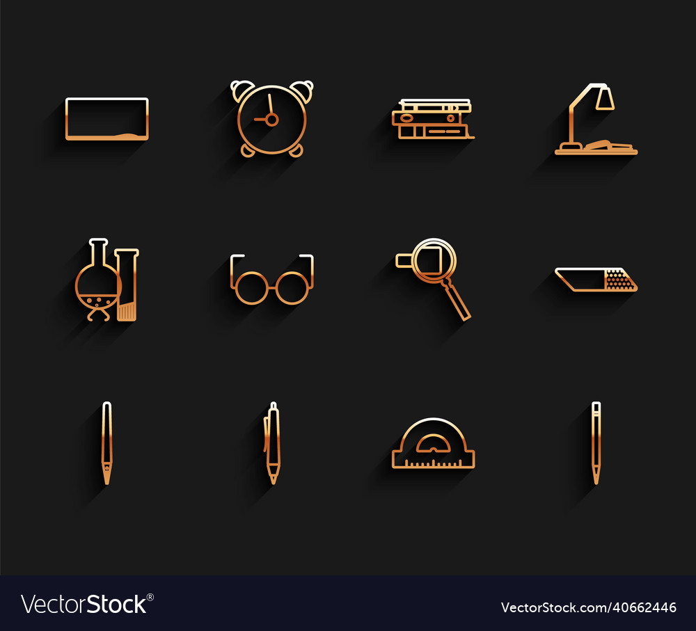 Set line pen chalkboard protractor grid Royalty Free Vector Set line pen chalkboard protractor grid Royalty Free Vector