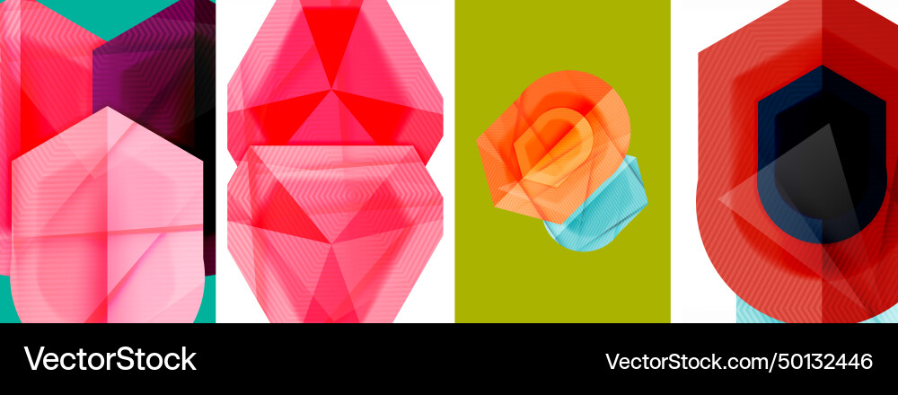 Set of geometric poster backgrounds Royalty Free Vector