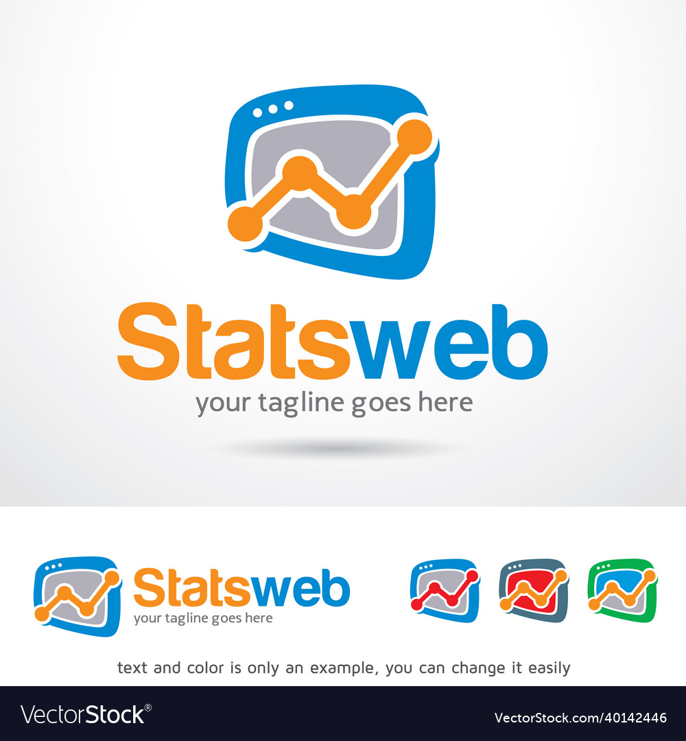 Stats web logo template Royalty Free Vector Image