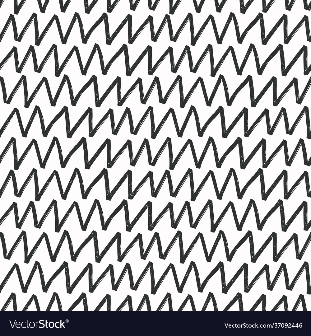 Zigzag hand drawn seamless pattern Royalty Free Vector Image