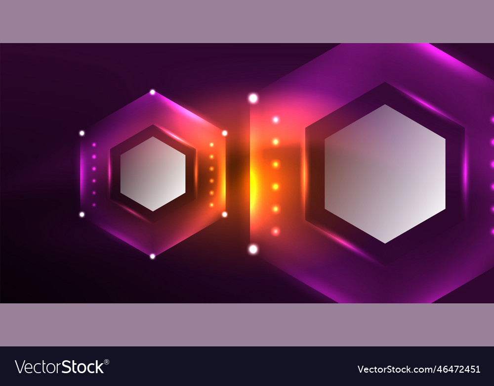 Abstract background neon hexagon Royalty Free Vector Image