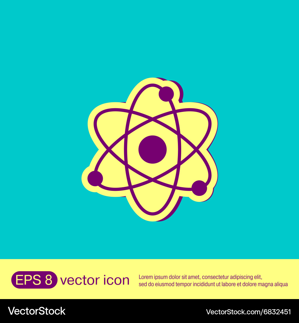 Atom molecule symbol icon of physics or chemistry Vector Image