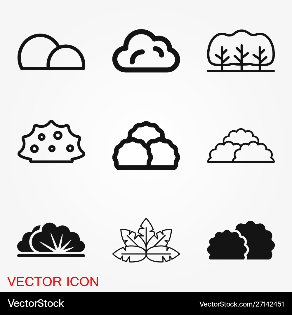 Bushes icon silhouette isolated Royalty Free Vector Image