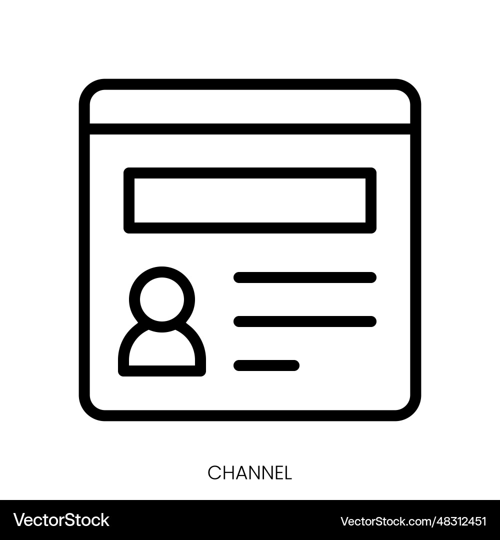 Channel icon line art style design isolated on Vector Image