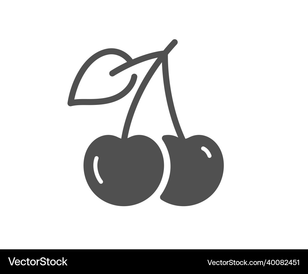 Cherry icon fruit food sign Royalty Free Vector Image