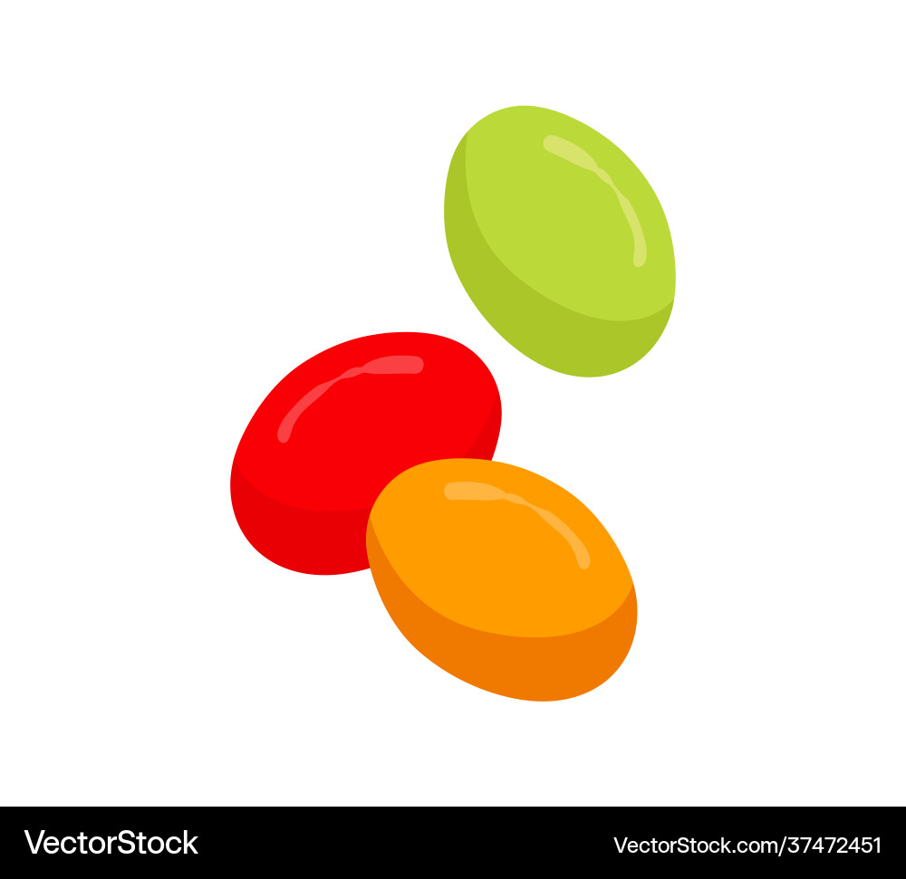 Colorful cute candy pieces on white background Vector Image