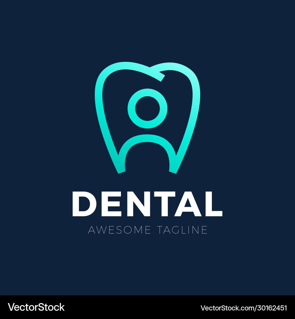 Creative human and teeth logo template for family Vector Image