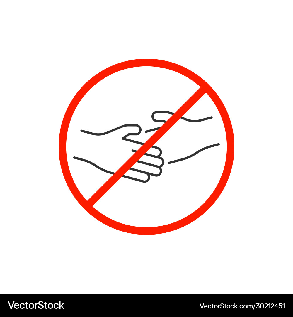 Do not contact line icon on white background Vector Image