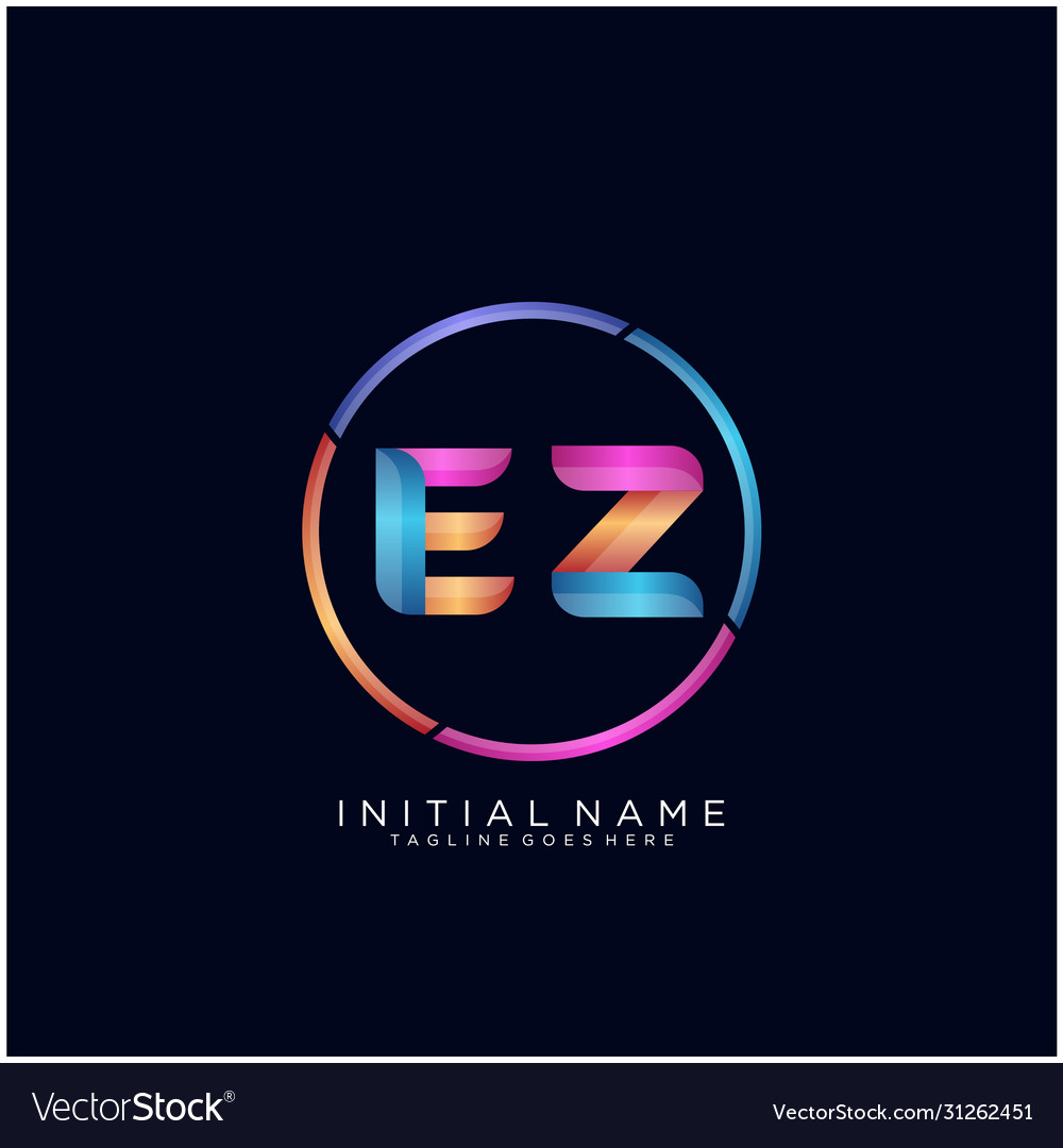 Ez letter logo icon design template elements Vector Image