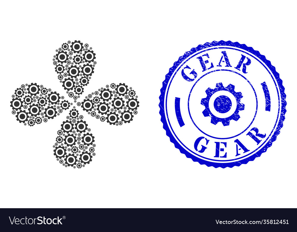 Gear distress rubber imprint and twirl Royalty Free Vector Gear distress rubber imprint and twirl Royalty Free Vector